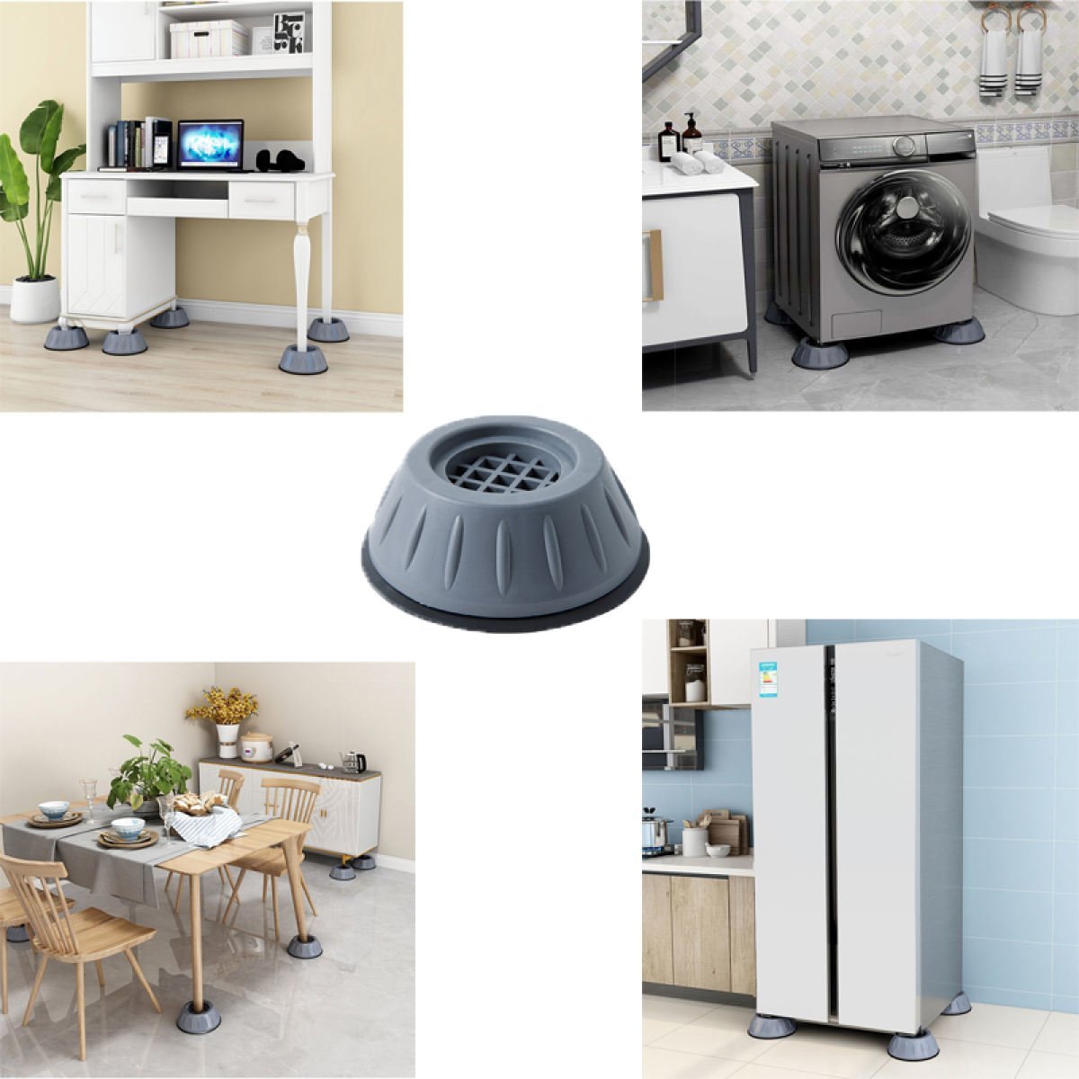 Anti Vibration Feet Pads Rubber Mat Slips stop Silent Universal Washing ...