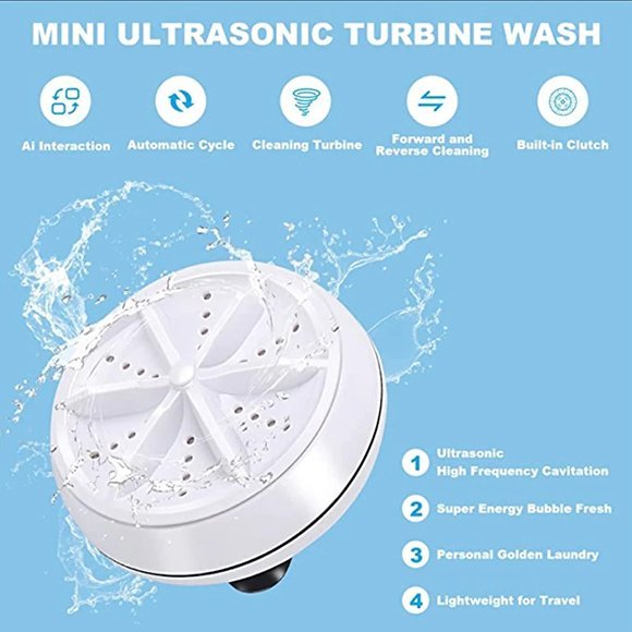 Mini Portable Ultrasonic Turbine Washing Machine – Flashcart
